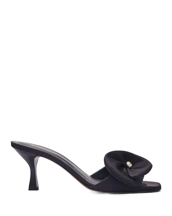 Maje Flower Mules - Black