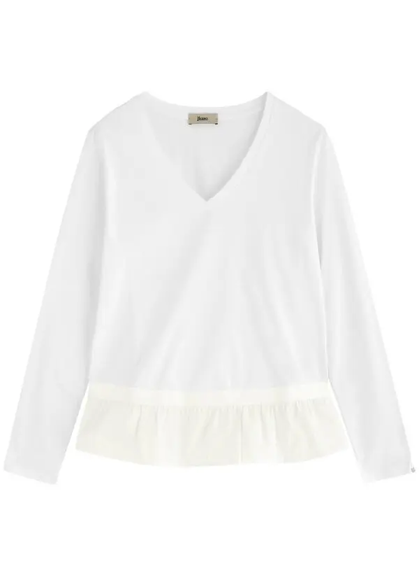 Herno Ruffle-trimmed Top - White