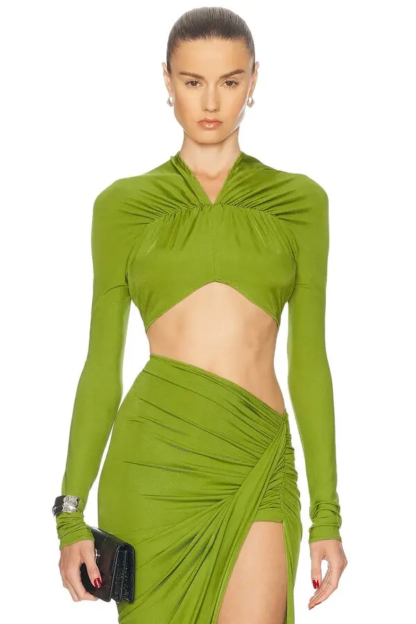Atlein V-neck Cropped Top