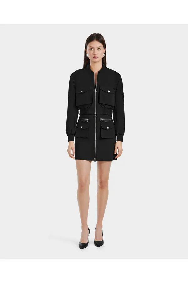 Rudsak Keira Cropped Bomber Jacket - Black
