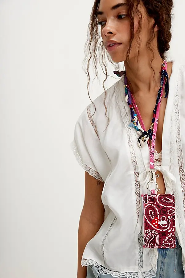 Free People Call It Your Name Cardholder - Raspberry