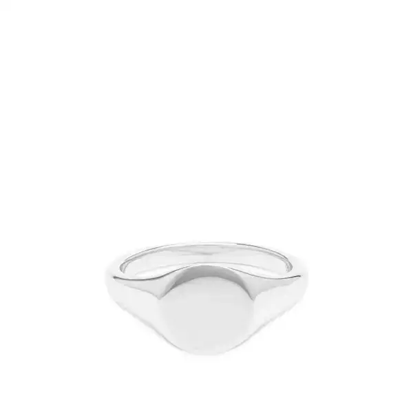 Missoma Round Signet Ring In Silver 40% Off Editorialist