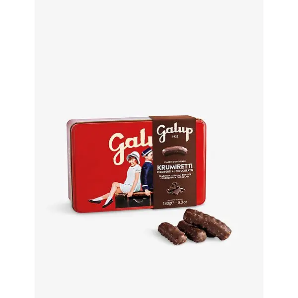 GALUP Small Krumiretti Dark Chocolate Covered Biscuits Tin 180g