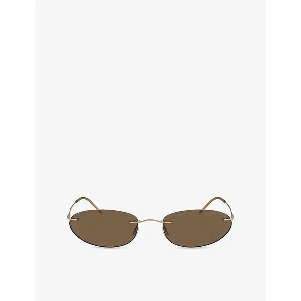 Giorgio Armani Oval-frame Metal Sunglasses