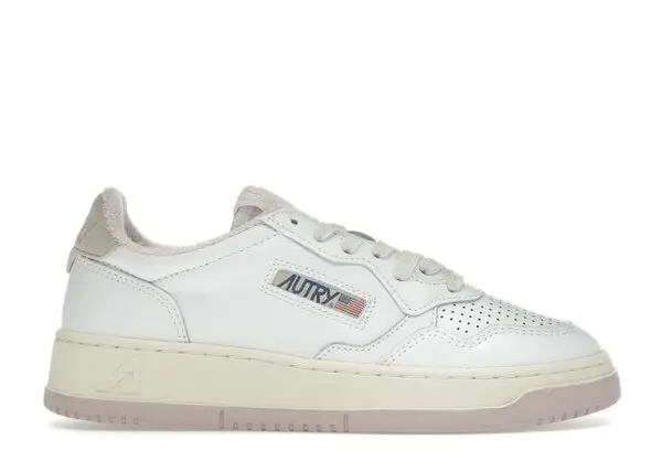 AUTRY Medalist Leather Low Sneakers - White/powder Pink