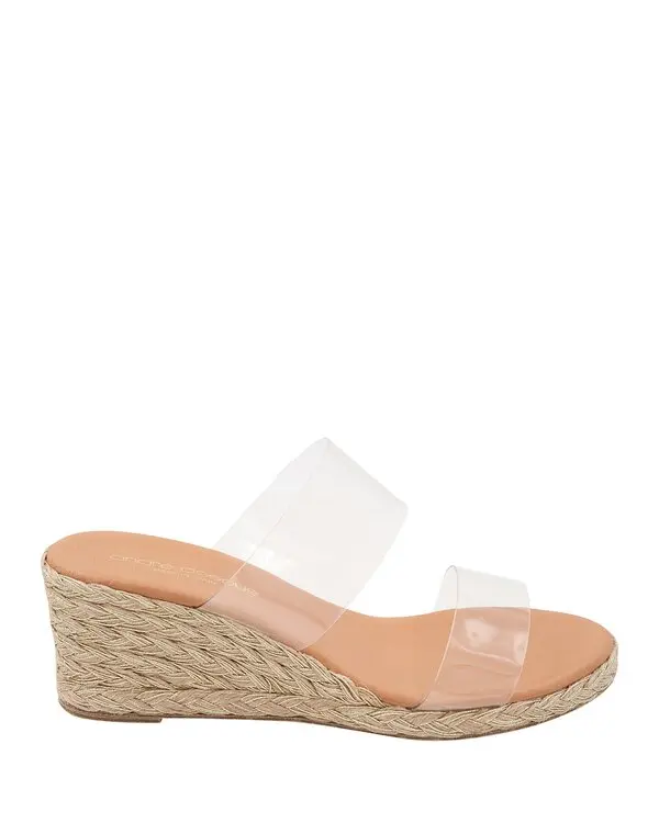Andre Assous Nori Espadrille Wedge Sandals - Clear/gold