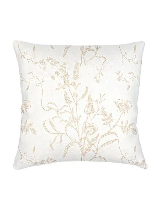 Anaya English Garden Linen Euro Pillow With Down Alternative Insert - Beige