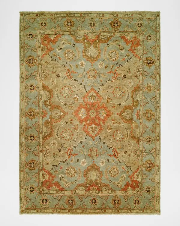 HAVEN & LOOM Damask On Hand-knotted Oushak Rug, 6' X 9