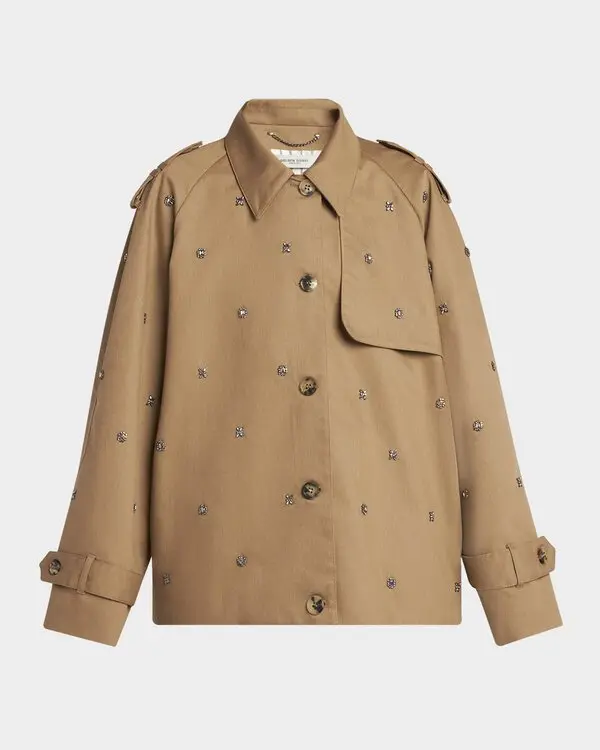 Golden Goose Journey Crystal-embellished Trench Coat