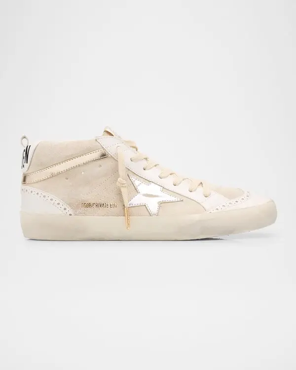 Golden Goose Slide Mixed Leather Mid-top Sneakers