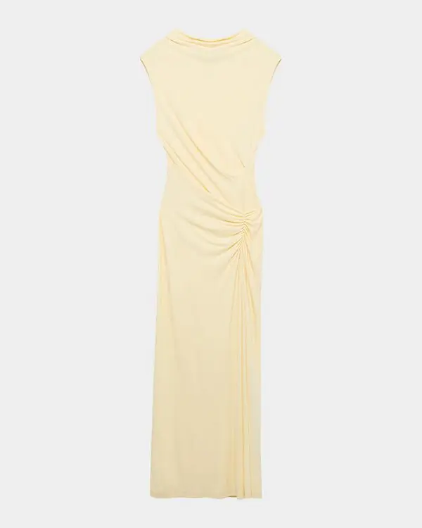 Simkhai Acacia Ruched Midi Dress - Buttercream