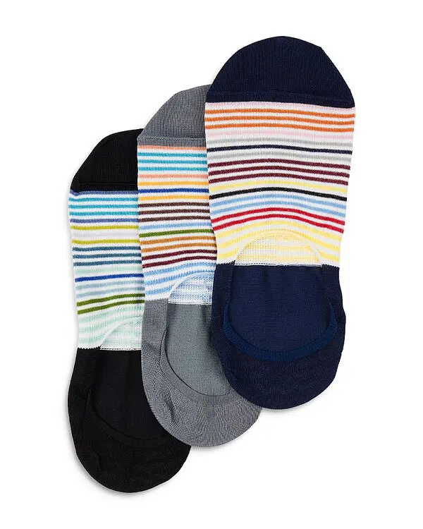 Paul Smith Stripe No Show Socks Pack Of 3 - Multi