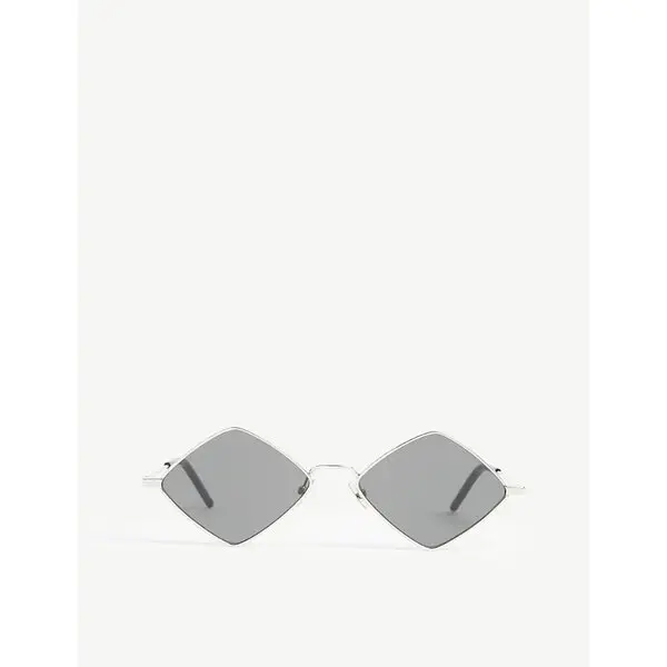 Saint Laurent Lisa Diamond-frame Sunglasses - Silver