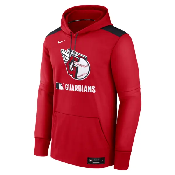 Nike Cleveland Guardians Authentic Collection Therma Mlb Pullover Hoodie - Red