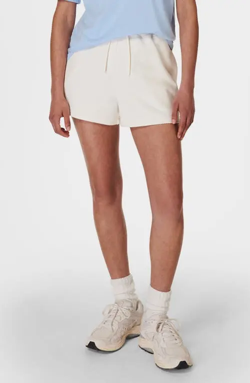 Sweaty Betty Revive Tie Waist Cotton-blend Shorts - Lily White