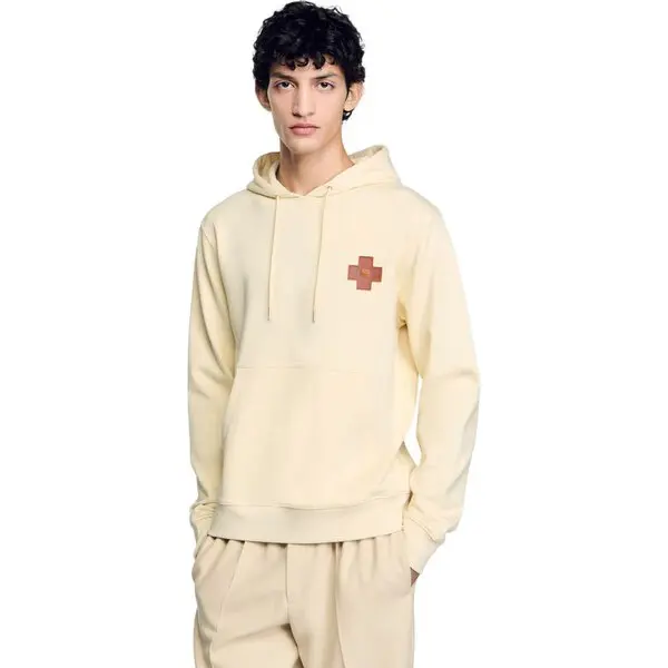 Sandro Square Cross Fleece Sweatshirt