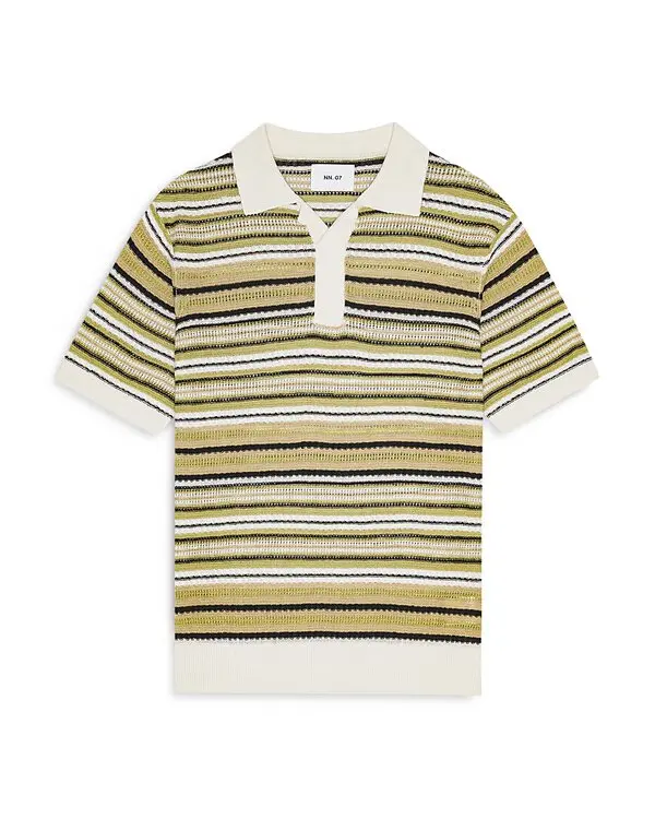 Nn07 Noam Knitted Striped Polo
