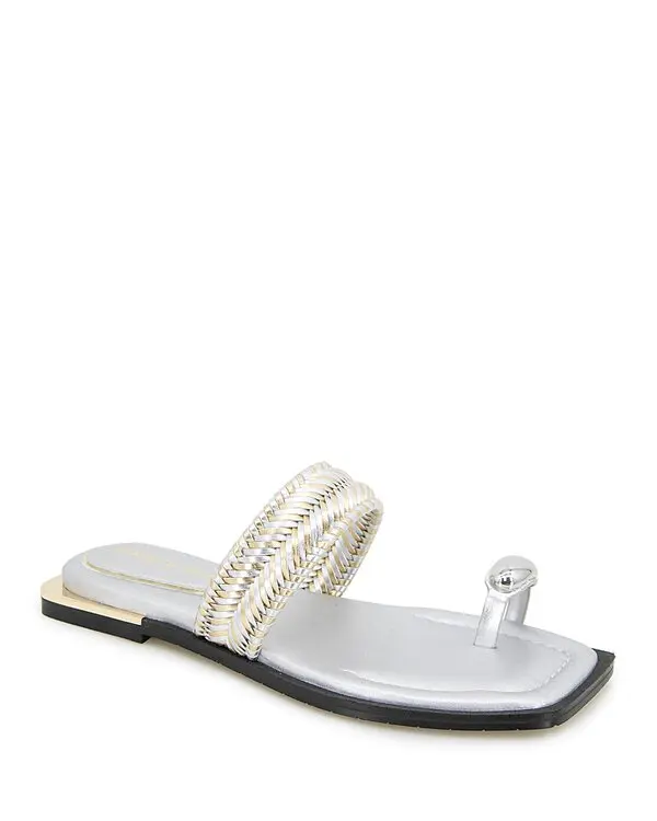KENNETH COLE Andarna Toe Ring Sandals - Silver/gold