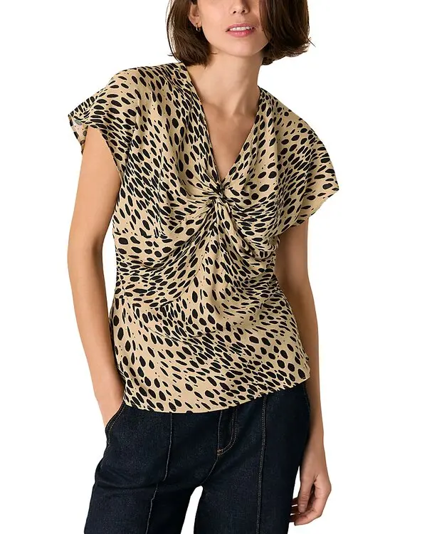 Whistles Animal Spot Printed Blouse - Leopard Print