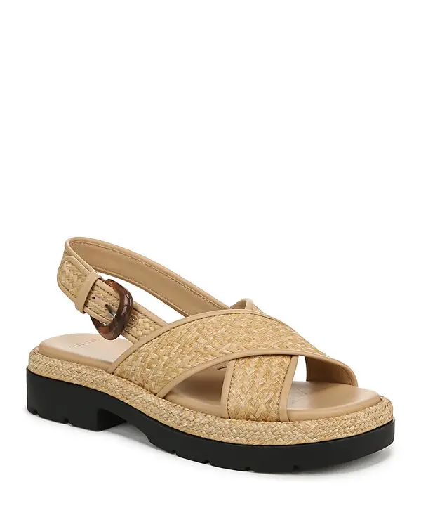 Vince Helena Raffia Slingback Sandals - Toasted White