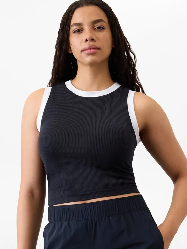 Athleta Renew Seamless Muscle Tank - Navy/bright White