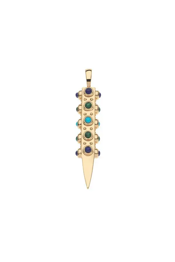 JANE WIN Strong Stone Collector Sun Ray Pendant - Gold