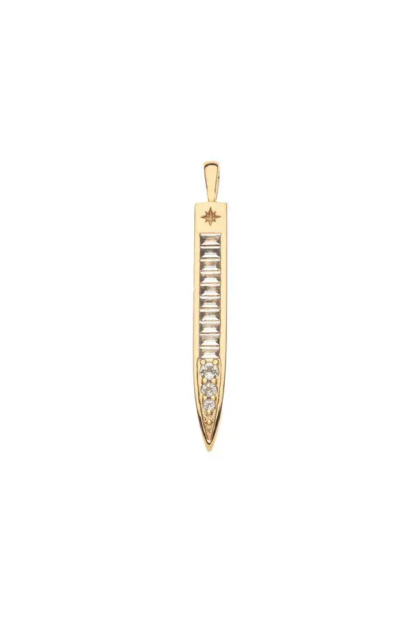 JANE WIN Sun Ray White Topaz Pendant - Gold