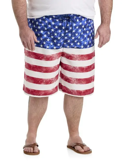 HARBOR BAY BY DXL Harbor Bay Patriotic Swim Trunks