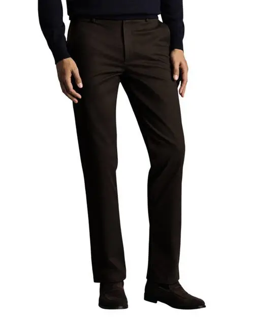 CHARLES TYRWHITT Ultimate Non-iron Chinos - Dark Brown