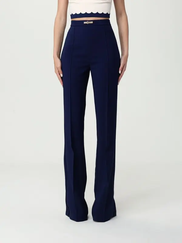 Elisabetta Franchi Flare Trousers - Blue