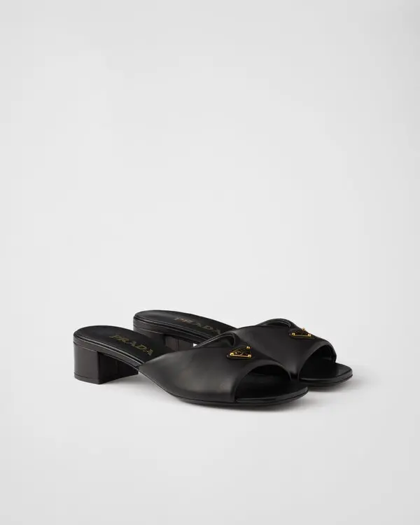 Prada Padded Nappa Leather Sandals - Black