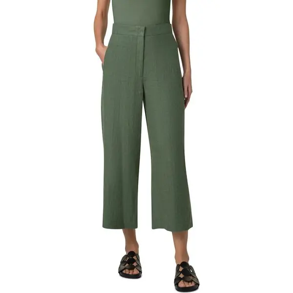 Akris Filip Linen Crop Wide Leg Trousers
