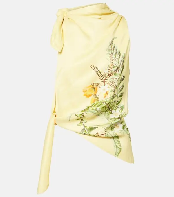 ALEMAIS Alémais Sol Printed Tie-neck Top