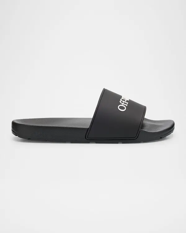 Off-White Bookish Logo Slide Sandals - Black - White