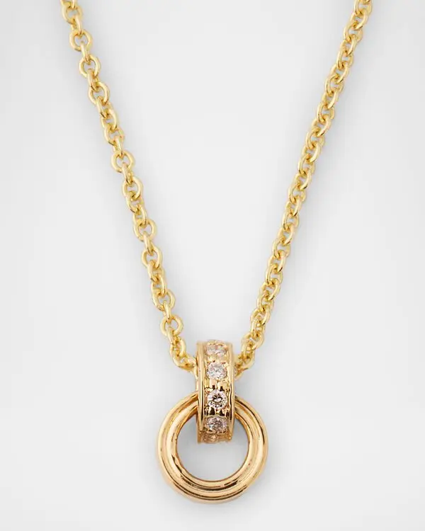 SYDNEY EVAN 14k Yellow Gold Diamond Ring Charm Necklace