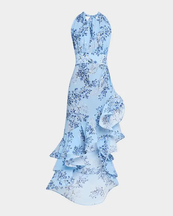 Bronx And Banco Floral-print Ruffle Maxi Dress