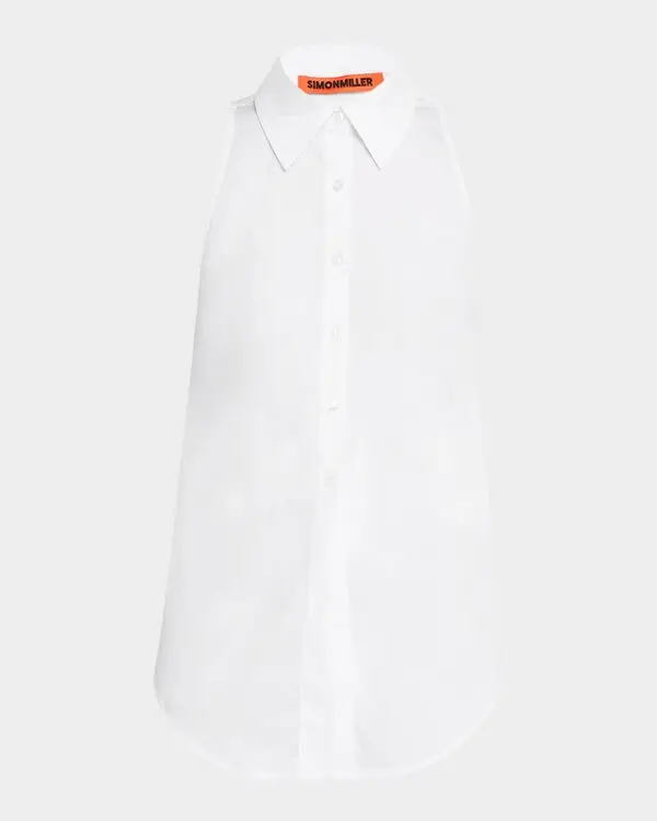 SIMONMILLER Loch Sleeveless Poplin Shirt - Macadamia
