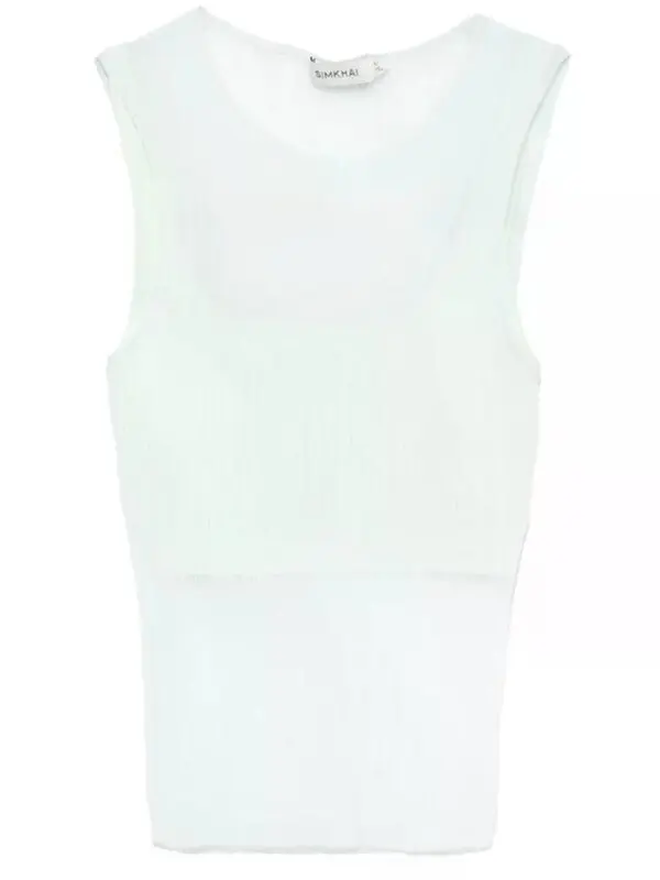 Simkhai Oakley Plisse Top - Green