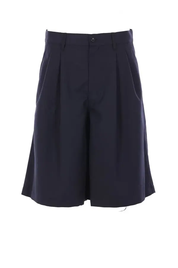 Comme Des Garçons Wool-blend Shorts - Blue