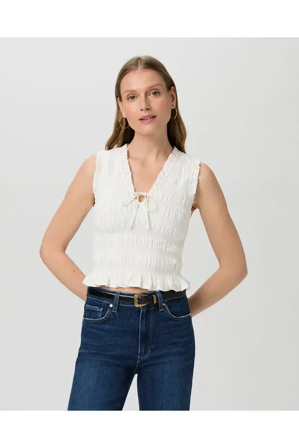 Paige Devi Sleeveless Top - White