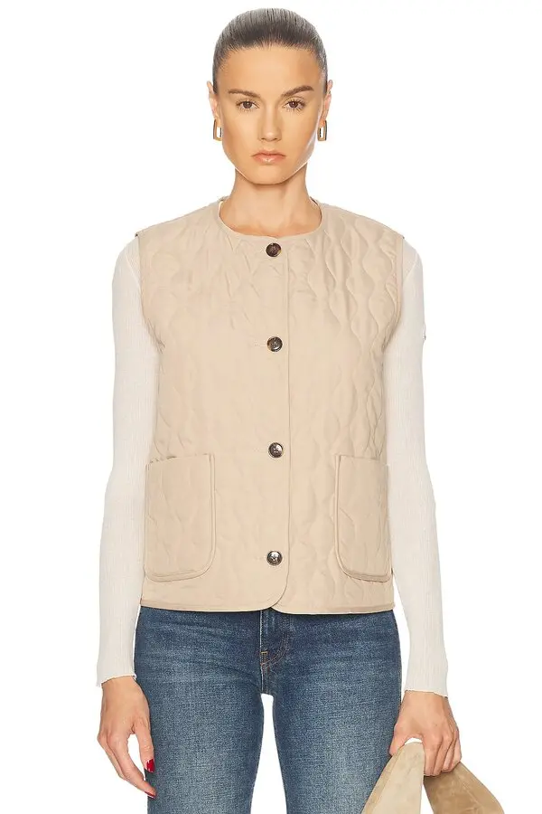 Varley Karla Quilted Gilet - Light Taupe