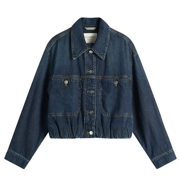 Closed Ruched Hem Denim Jacket
