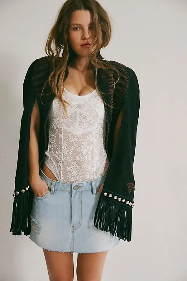 UNDERSTATED LEATHER X Fp Suede Poncho