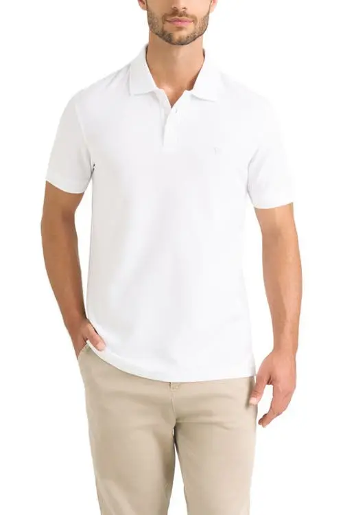 VELEZ Semi-fit Polo Shirt With Jacquard Detail - White