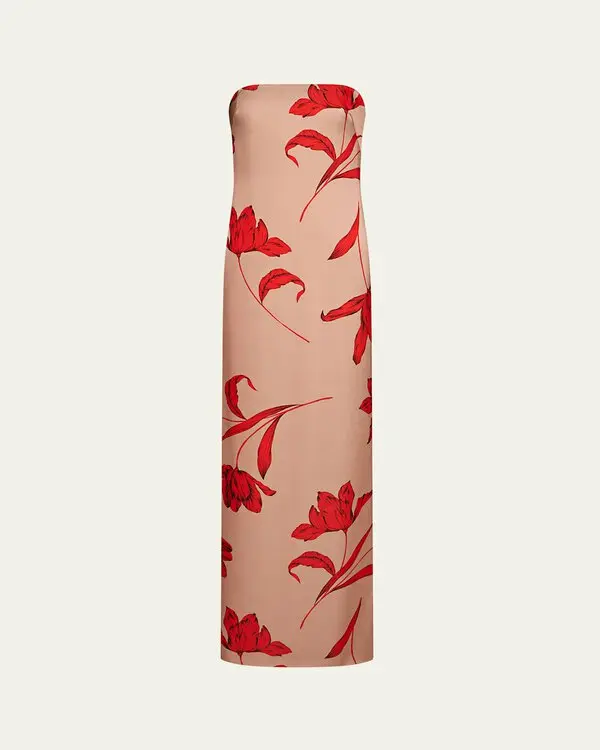 Halston Manuela Floral-print Column Gown