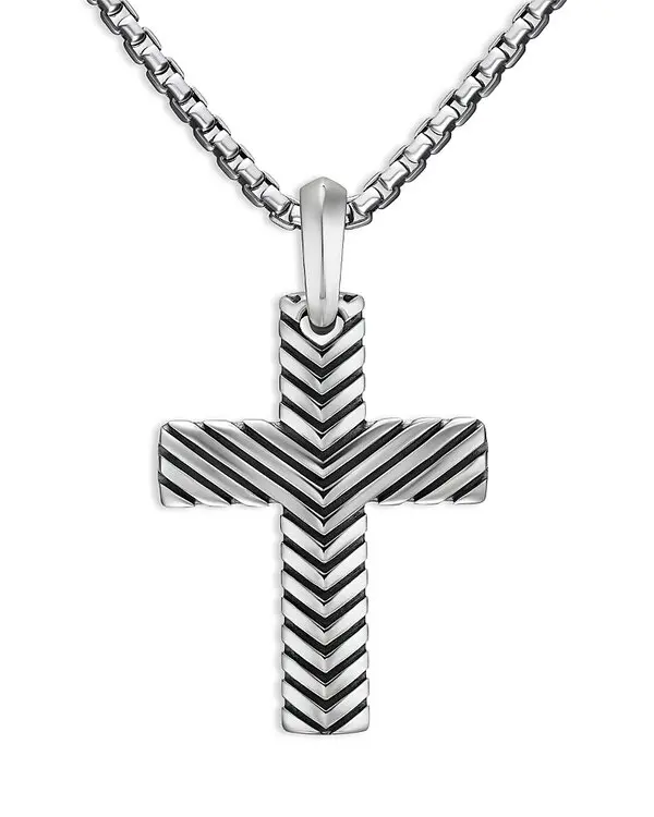 David Yurman Chevron Cross Pendant - Silver
