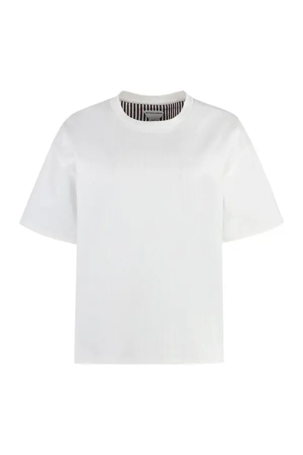 Bottega Veneta Cotton Crew-Neck T-Shirt In White - 44% Off