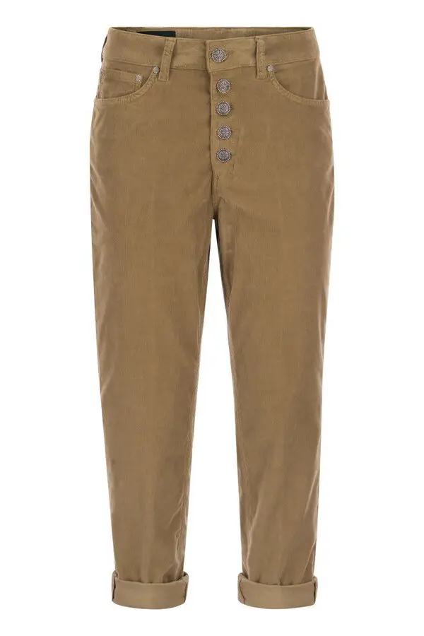 DONDUP Koons Multi-striped Velvet Trousers - Brown
