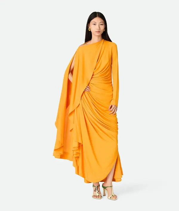 ワンピース Bottega Veneta Draped Dress In Jersey Bottega Veneta® Women's Viscose Jersey Draped Dress in Black