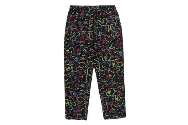 BAPE Neon Camo Relaxed Fit Track Pants - Multicolor